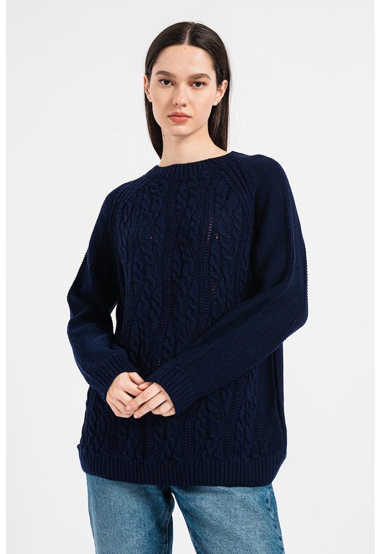 Pulover din amestec de lana cu model torsade Pulover din amestec de lana cu model torsade